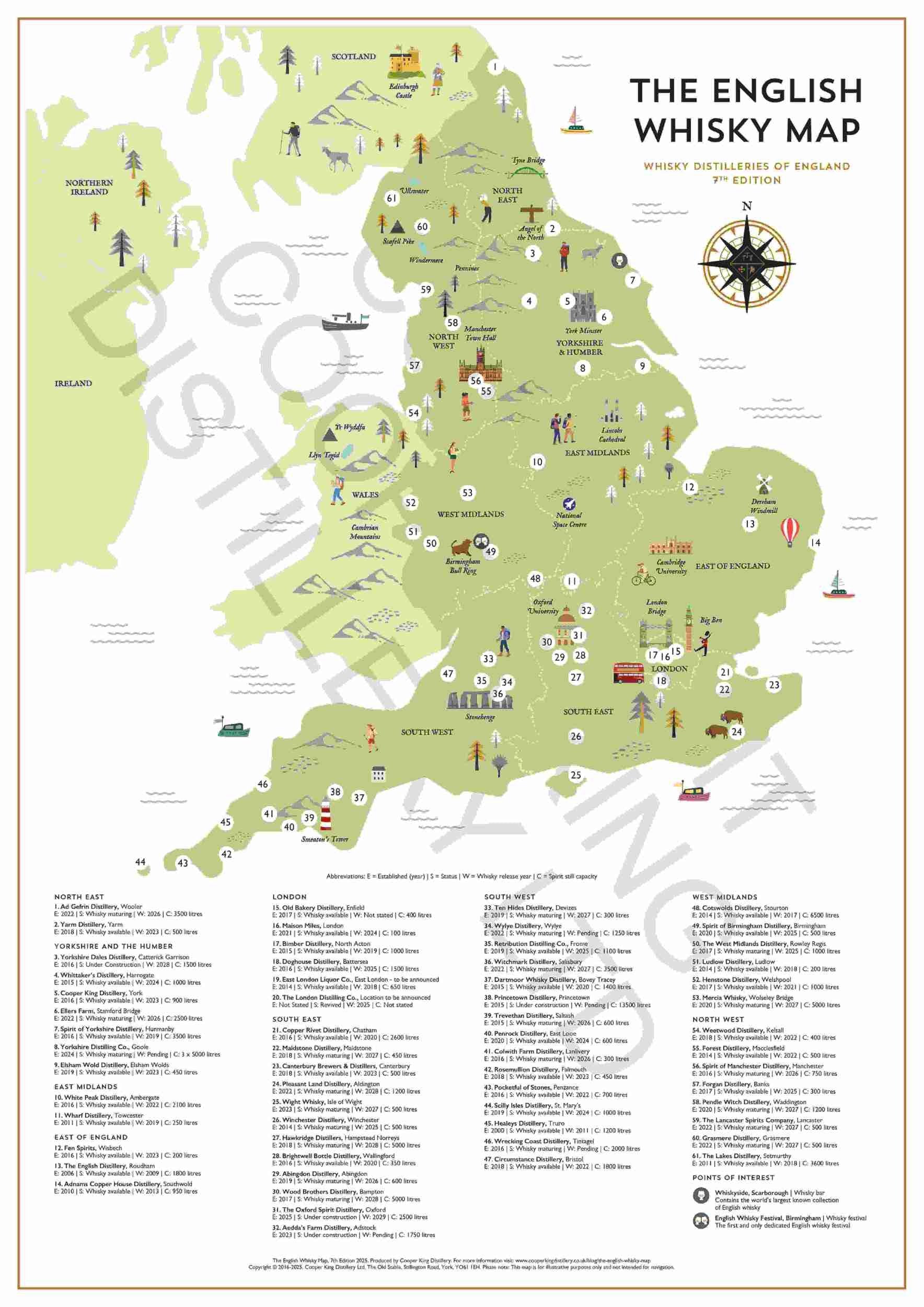 English Whisky Map - Updated 2025 Version – Digital Distiller